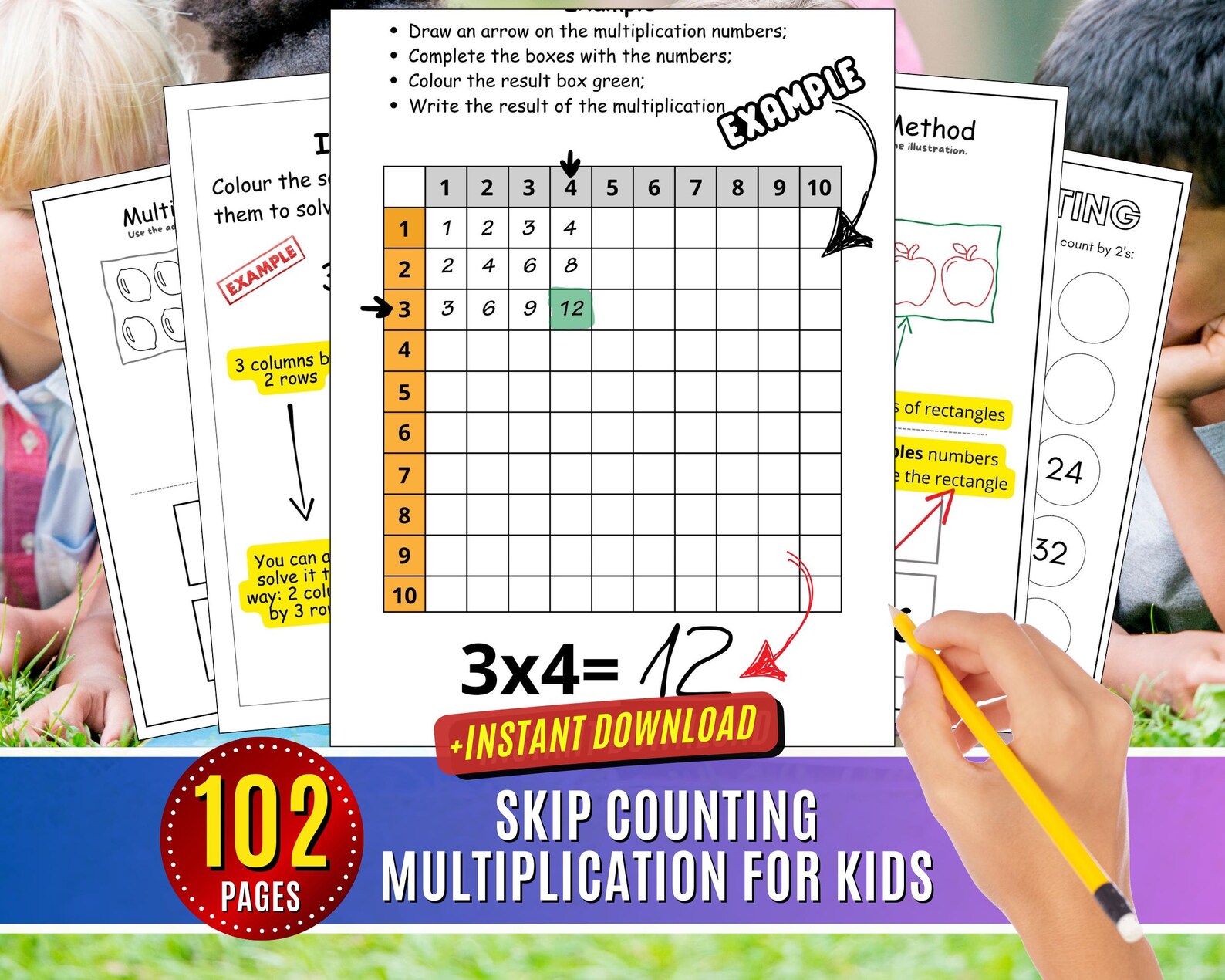 Skip Counting Multiplication Table Facts Worksheets Practice, Times ...