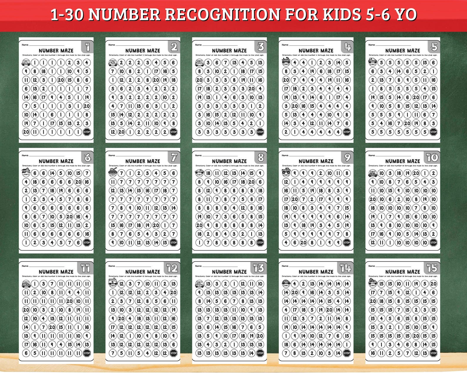 Number Recognition 1 30 Counting and Color Worksheet Learn to Count ...