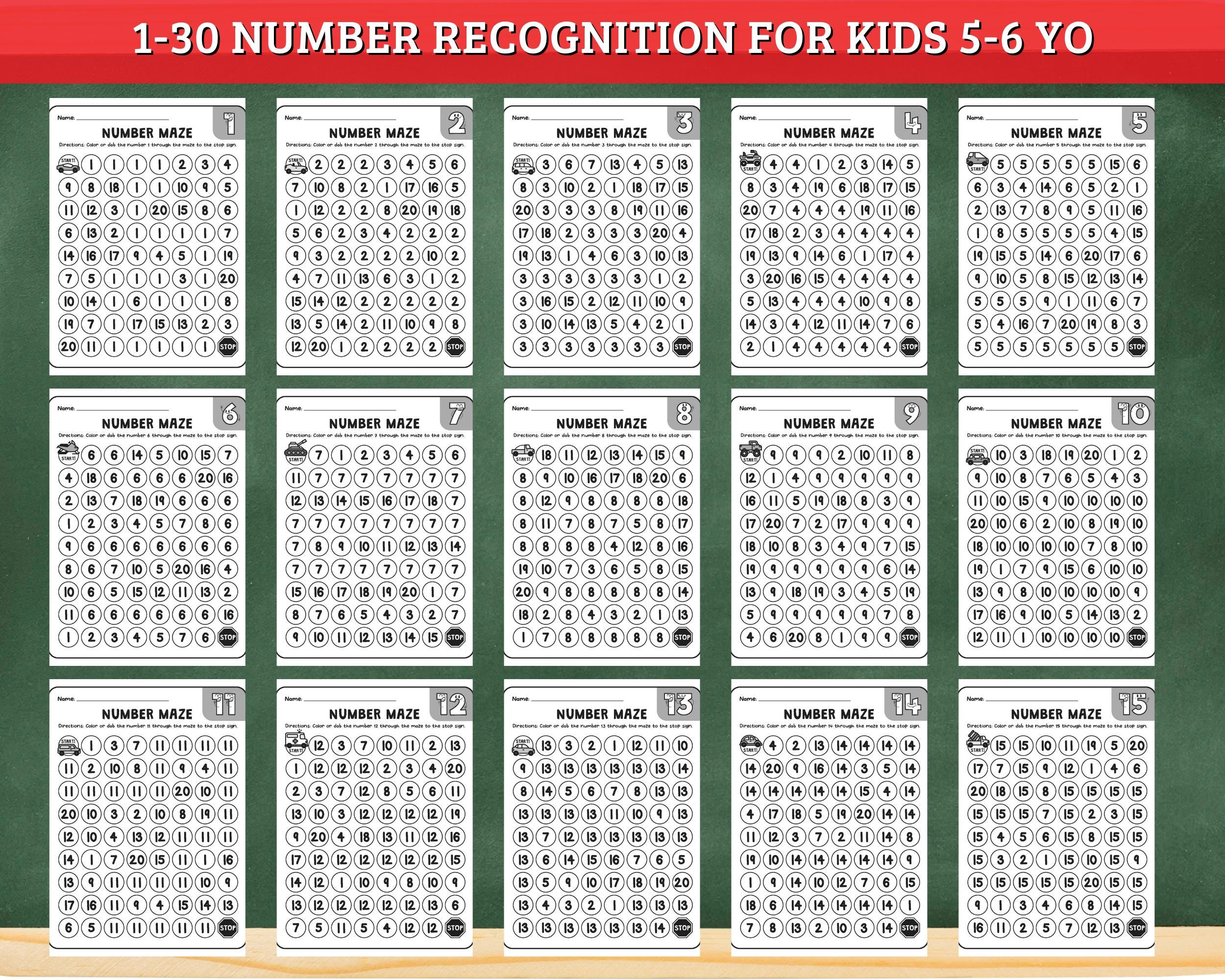 Number Recognition 1 30 Counting and Color Worksheet Learn to Count ...
