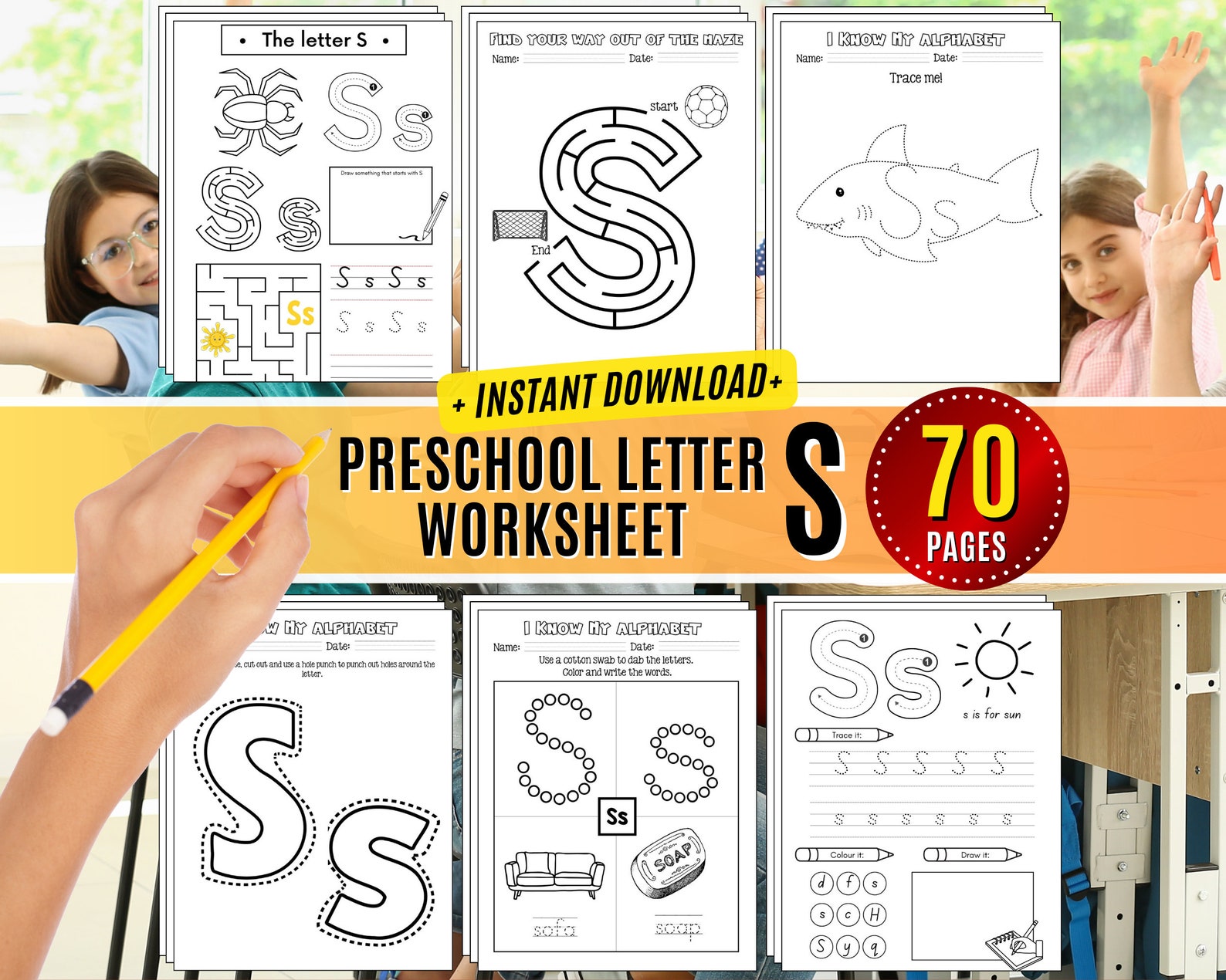 Letter S Worksheet Preschool Practice Letters of Week S Tracing ...