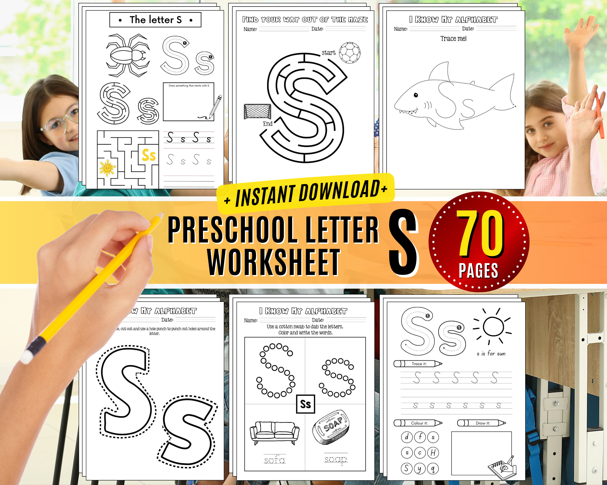 Letter S Worksheet Preschool Practice Letters of Week S Tracing ...