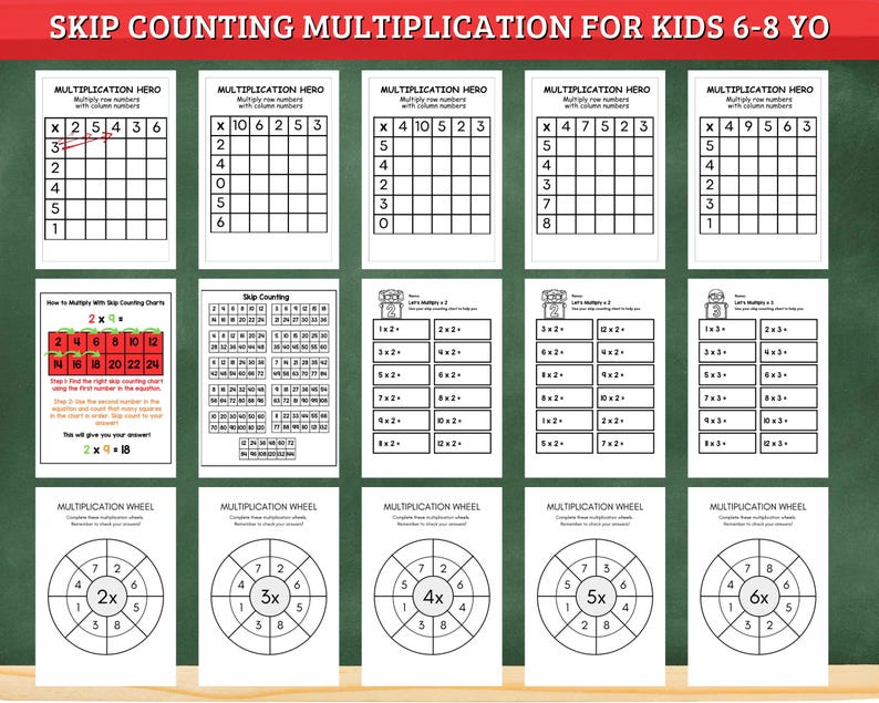 Skip Counting Multiplication Table Facts Worksheets Practice, Times ...