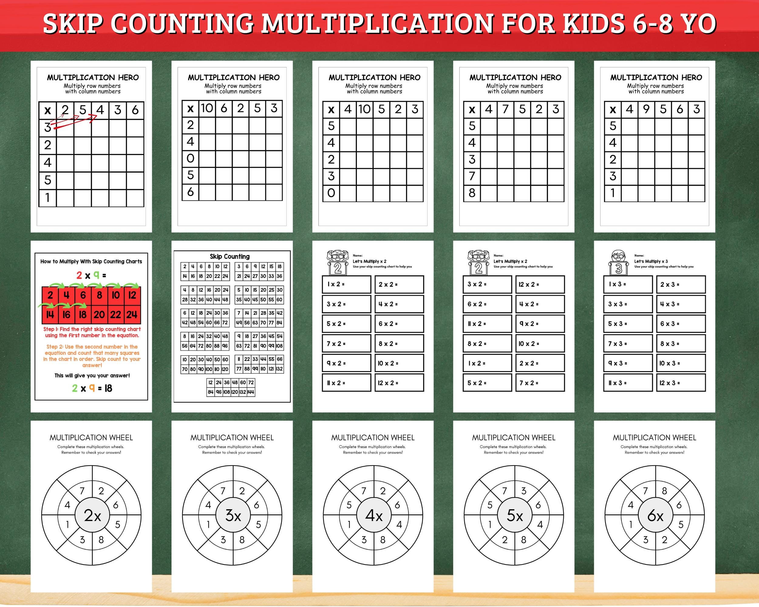 Skip Counting Multiplication Table Facts Worksheets Practice, Times ...