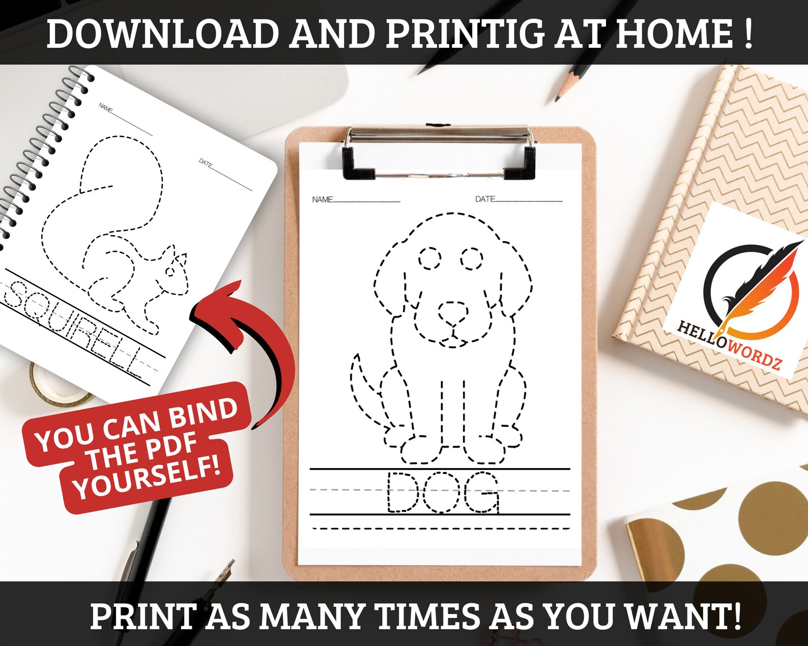 Trace and Color Worksheets Pen Control Tracing Animal Book Fine Motor ...