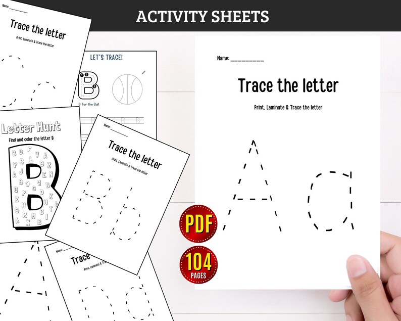 Preschool Learning Letter Worksheets Alphabet Tracing Letters ABC Color ...