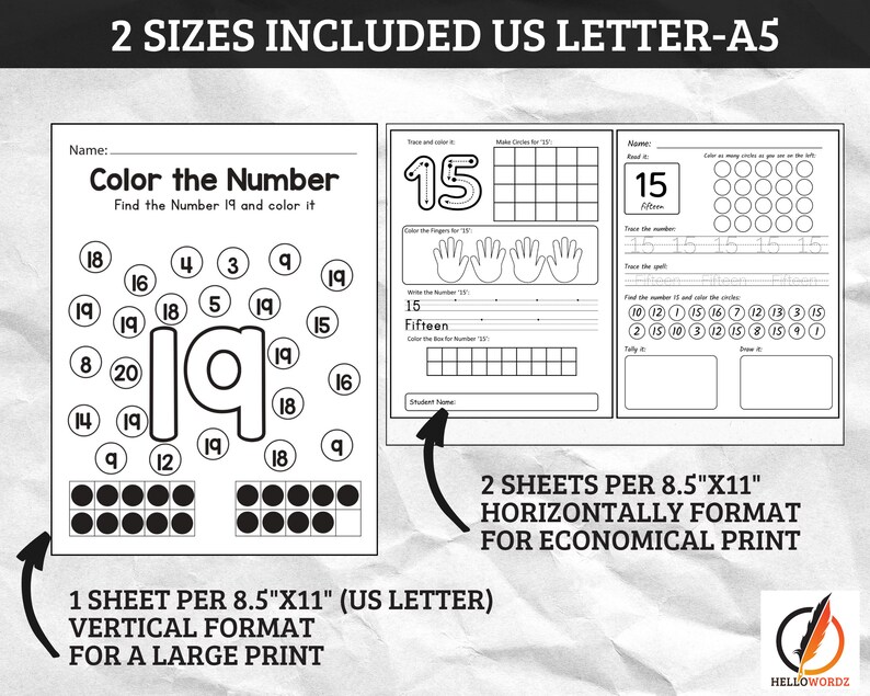 Number 1 to 30 Recognition Learning to Count and Color Worksheet 1 to ...