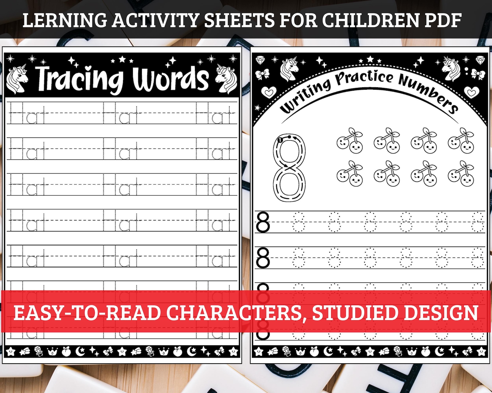 Letter and Number Tracing Activities Worksheets Printable Pen Control ...