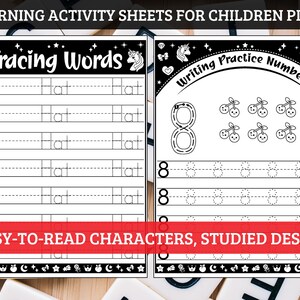 Letter and Number Tracing Activities Worksheets Printable Pen Control ...