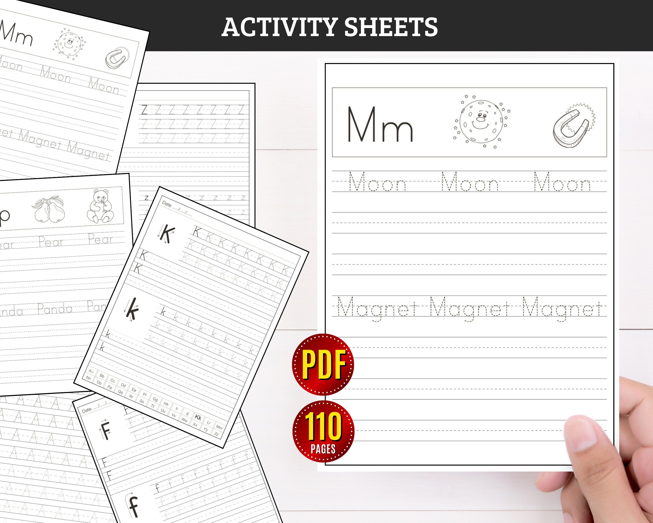 Tracing Letters Worksheets Bundle Traceable Alphabet Writing Practice ...