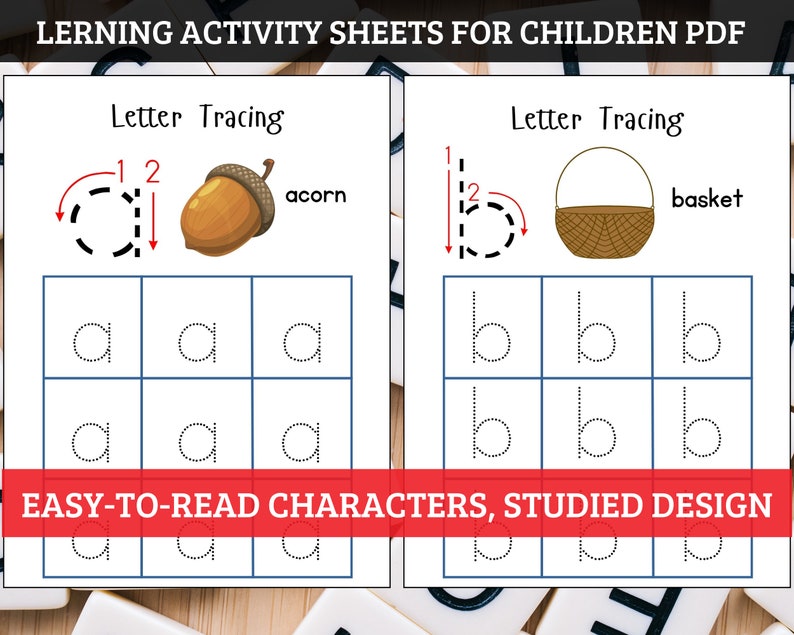 Tracing Letter A-z, Alphabet Guide Tracing Worksheets Abc, Printable ...