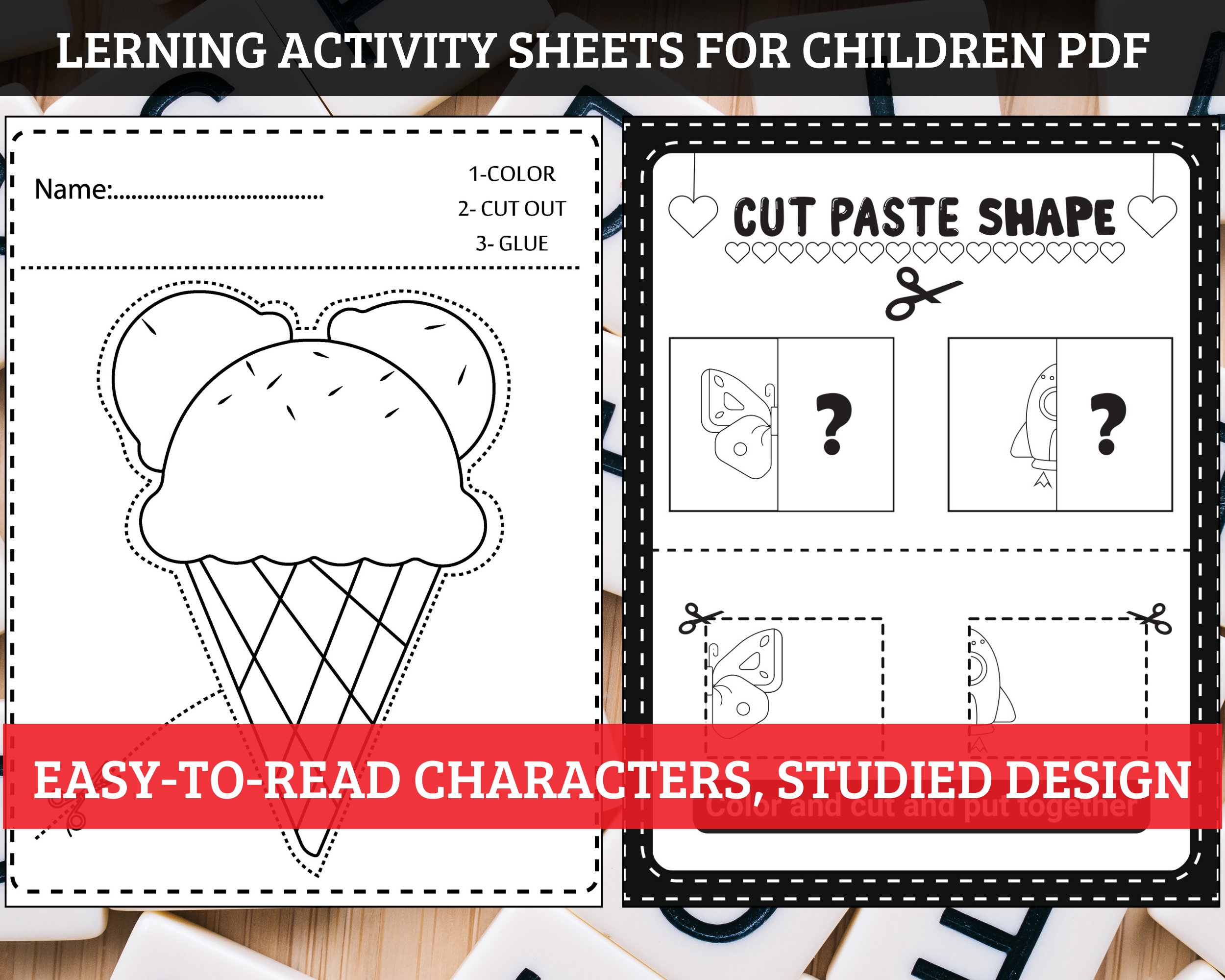 Cut Paste and Glue Activities Practice Crafts for Kids Sheets Activity ...