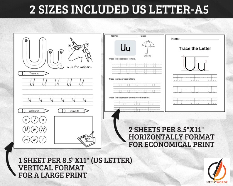 Letter U Worksheets Preschool Letters of Week Pre-k Activity Tracing ...
