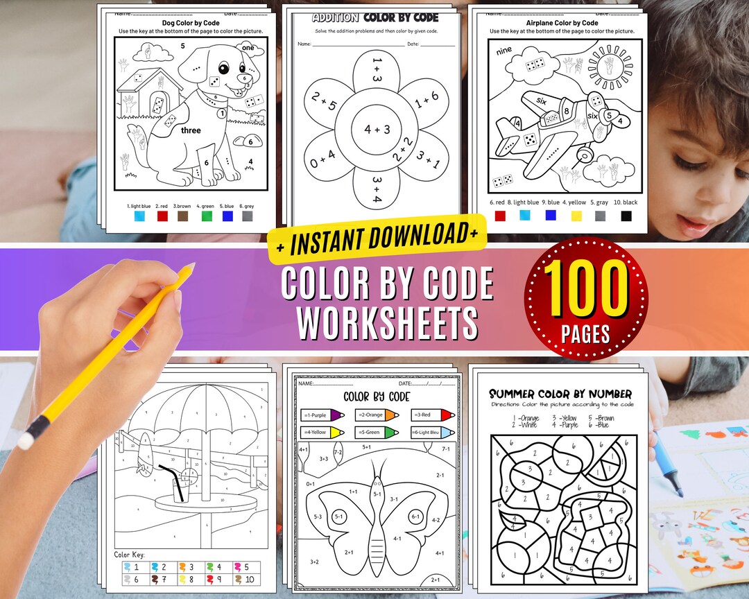 Color by Number Game Printable Activities for Kids Pdf Worksheet ...