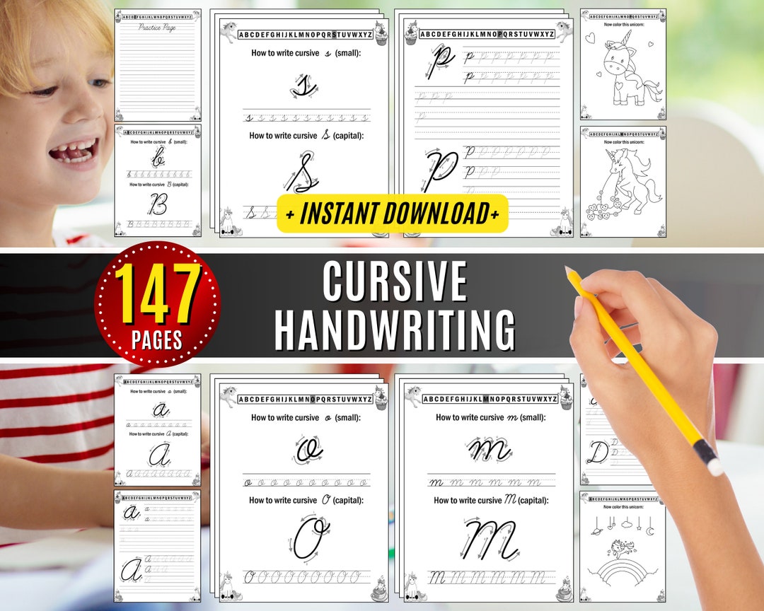 American Cursive Handwriting Worksheets Practice Workbook for Kids ...
