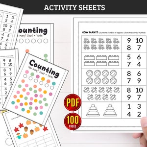 Preschool Counting Worksheets Activity for Kindergarten Counting to 10 ...