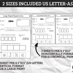 Long Vowel Sounds Worksheets Cvce Games Sight Words Printable Learning ...