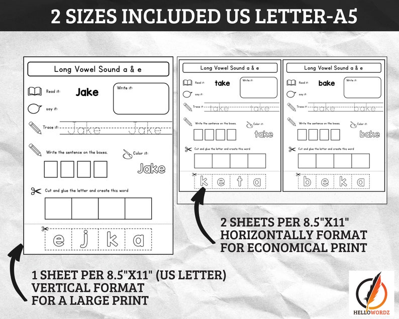 Long Vowel Sounds Worksheets Cvce Games Sight Words Printable Learning ...