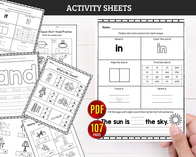 Phonic Word for Kids Teaching Worksheets Kindergarten Beginning Sounds ...