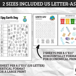 Earth Day Activity Workbook Themed Recycling Activity Worksheets ...