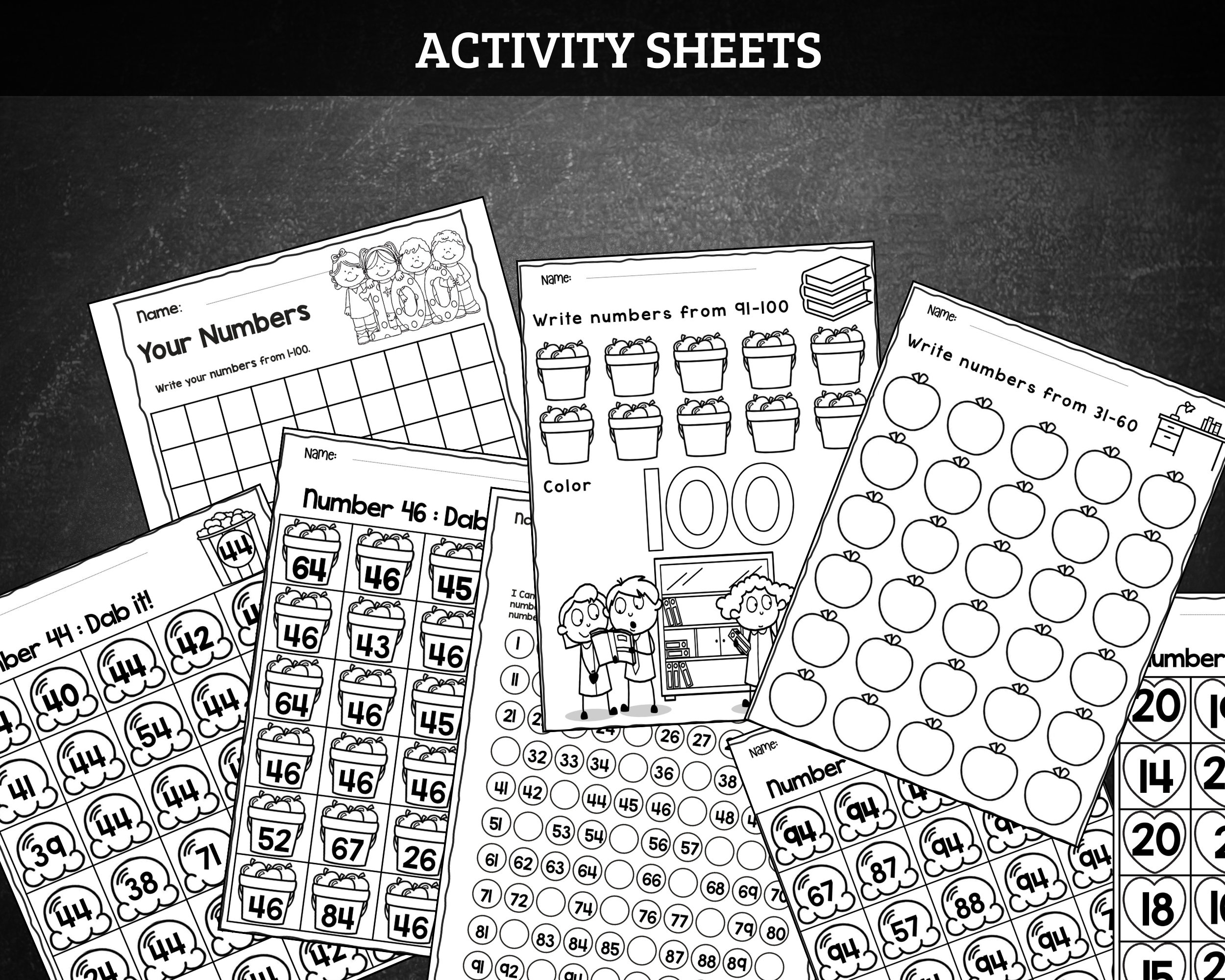 Learning Numbers 1-100 Worksheet Counting to 100 Preschool Printable ...