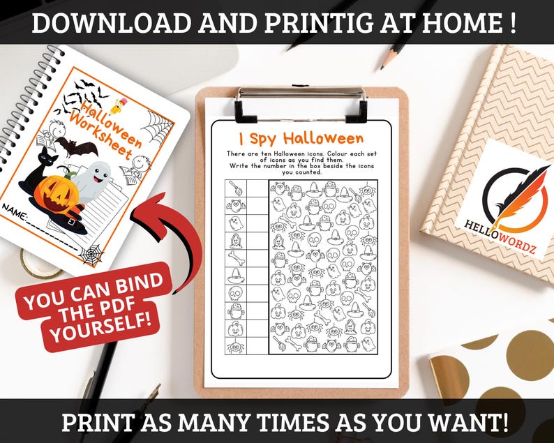 Printable Halloween Preschool Activity Bundle, Pumpkin Color Page, Maze ...