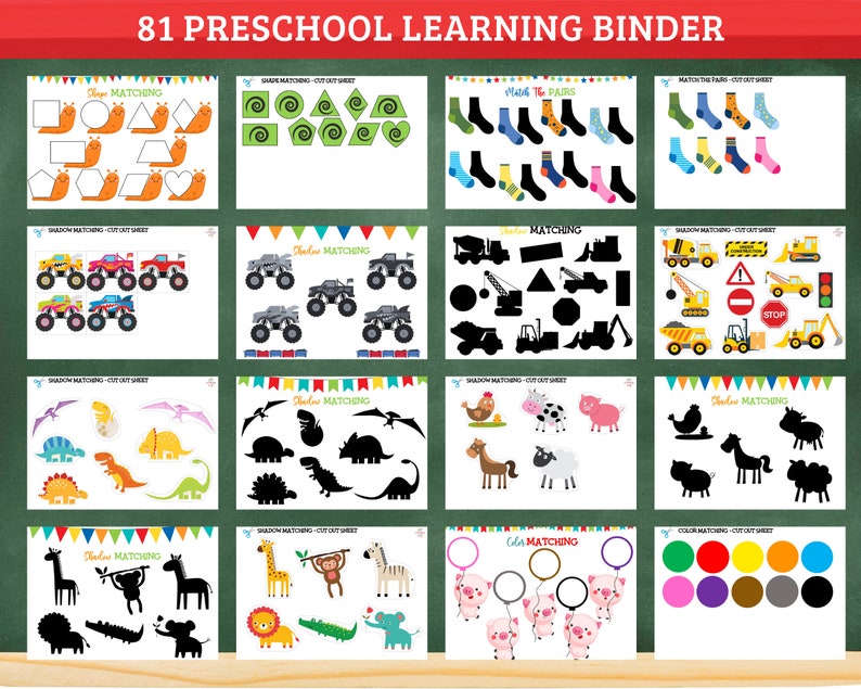 Preschool Learning Binder Printable Worksheets Educational Quiet Book ...