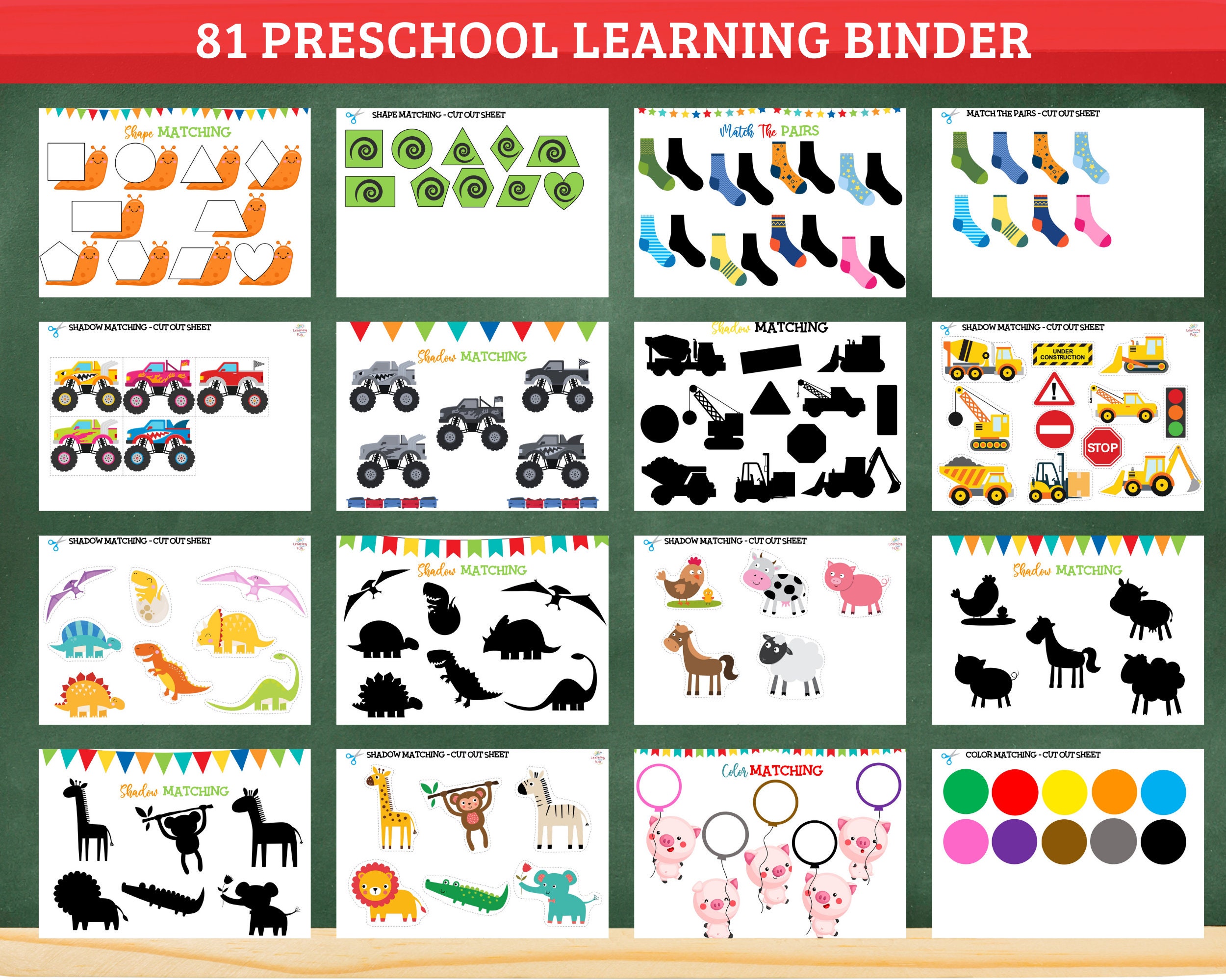 Preschool Learning Binder Printable Worksheets Educational Quiet Book ...