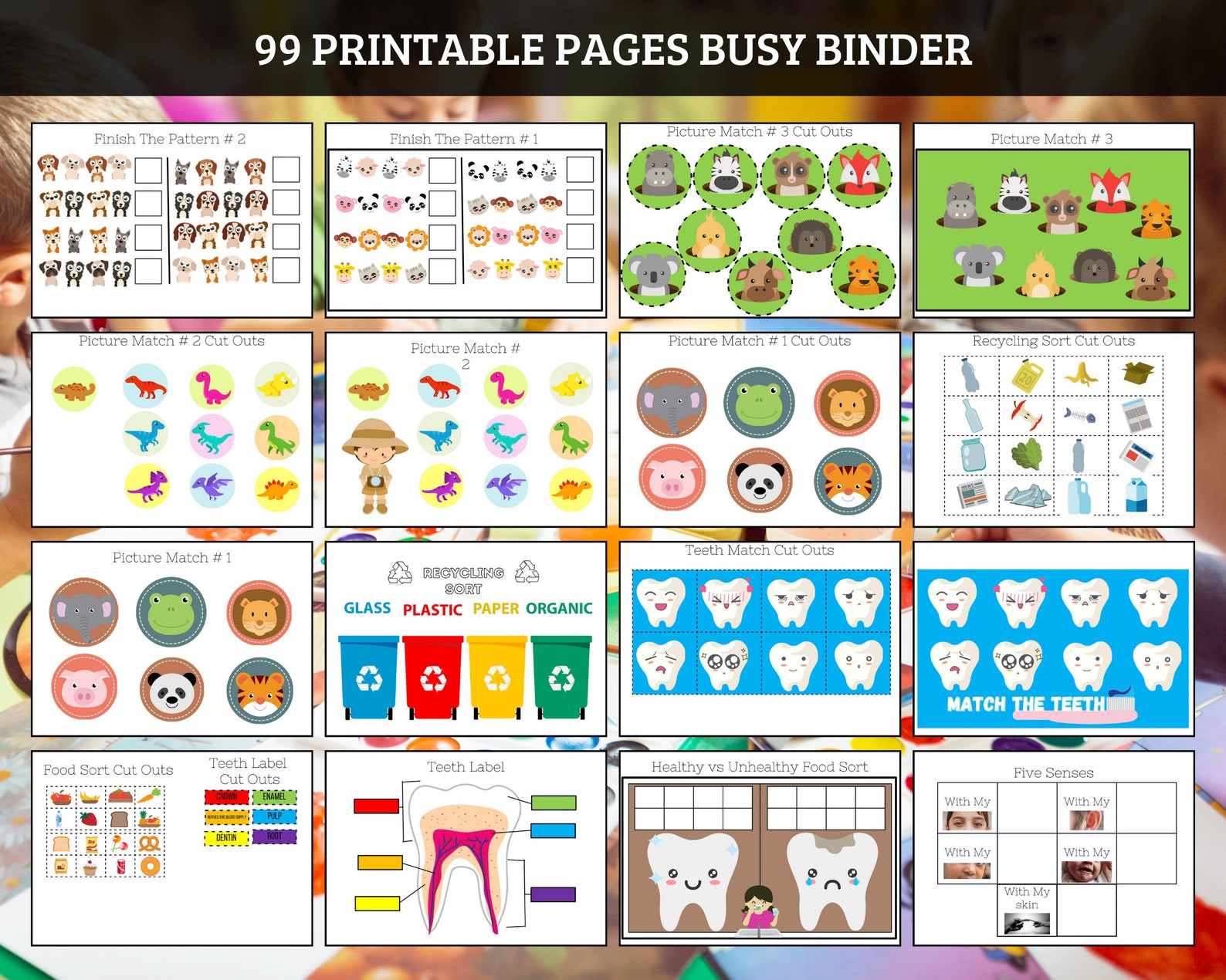 Preschool Busy Binder Worksheets Printables Educational Interactive for ...