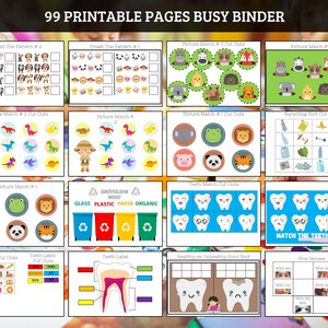 Preschool Busy Binder Worksheets Printables Educational Interactive for ...