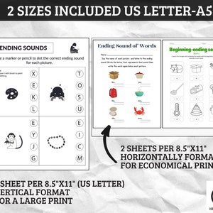 Ending Sounds Phonic Worksheets Activities Alphabet Sounds, Matching ...