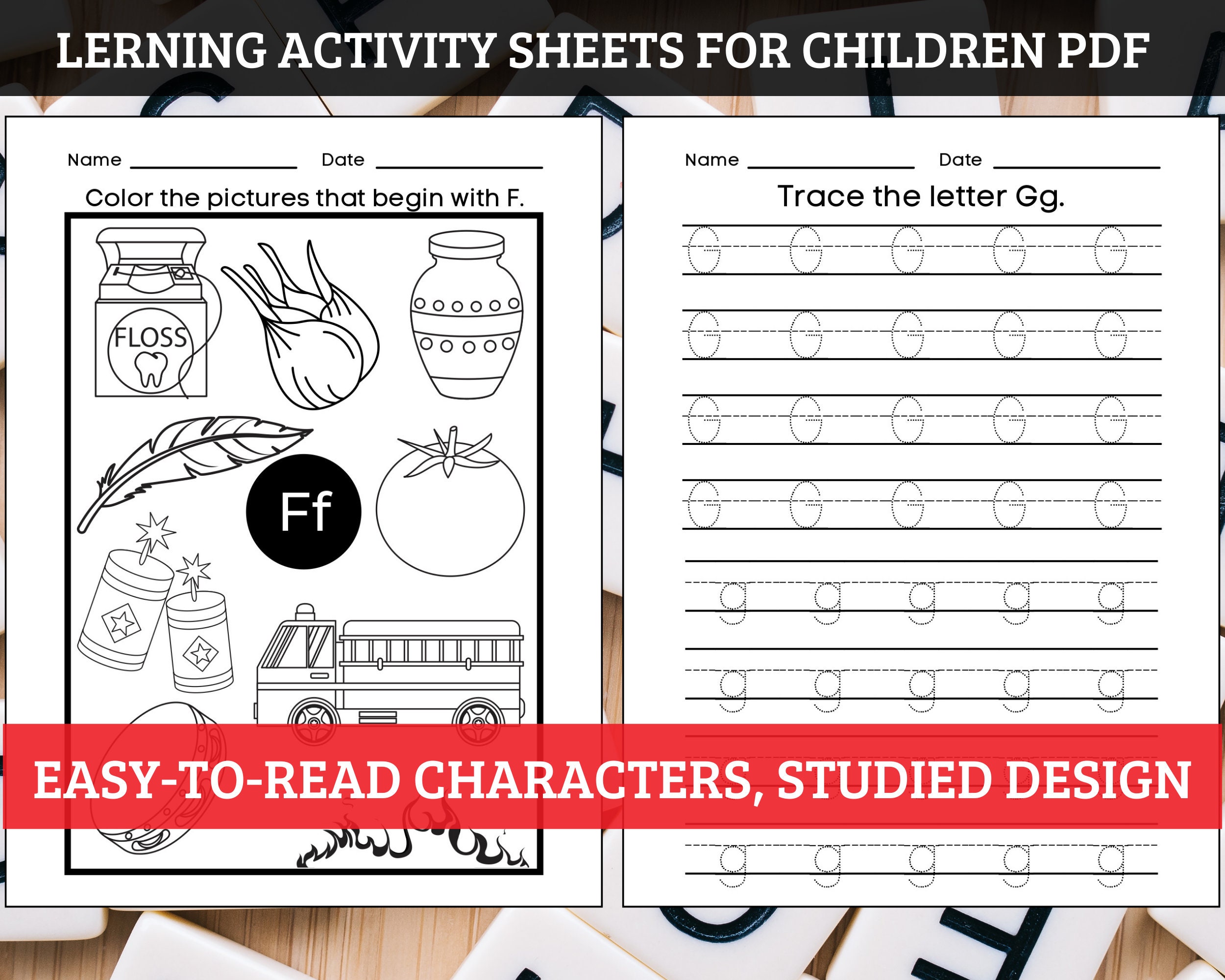 Letters Worksheets Recognition Alphabet Preschool Activity Tracing ...