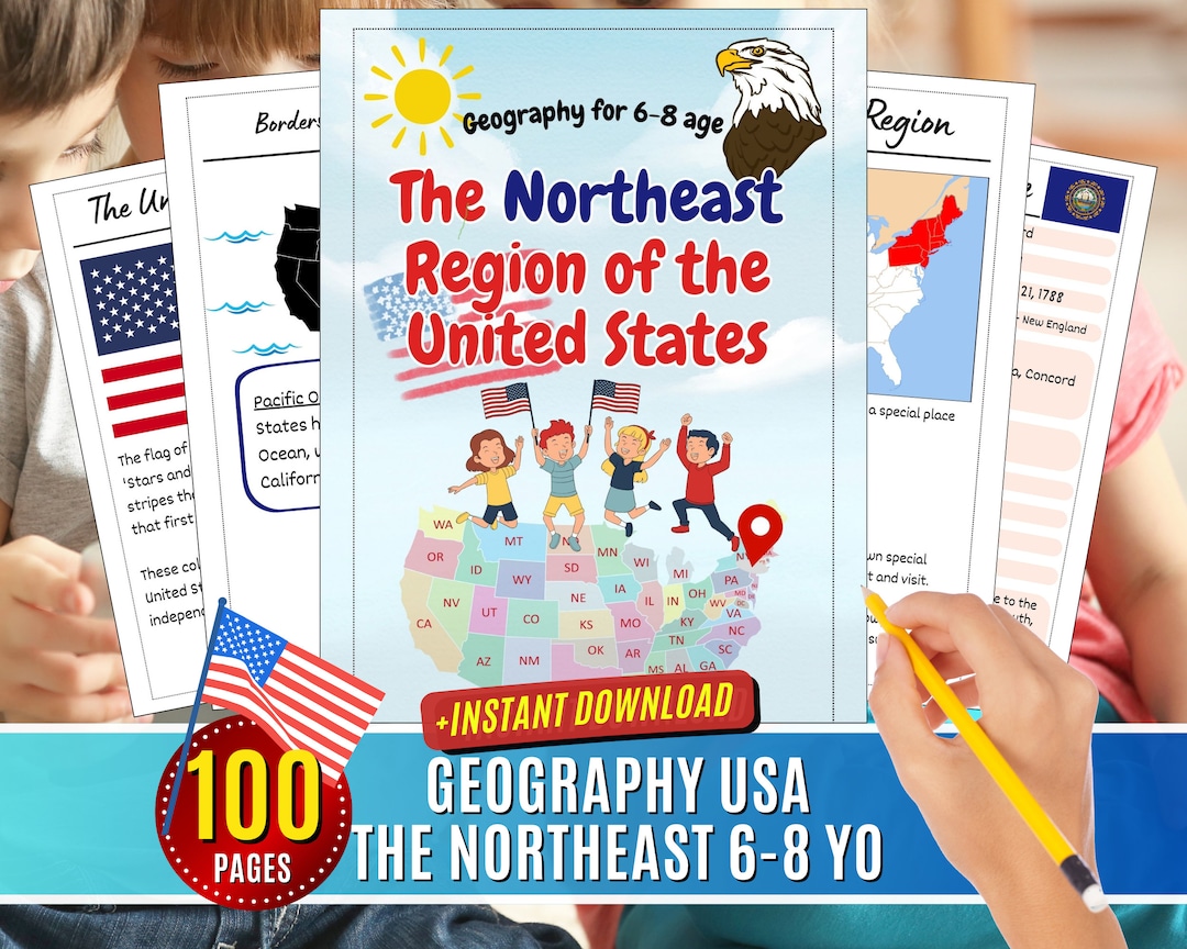Geography United States Northeast Worksheets Teaching Study Activity ...