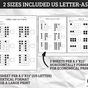 Ten Frame Printable Worksheet Counting to 20 Learning Visual Count 1-20 ...