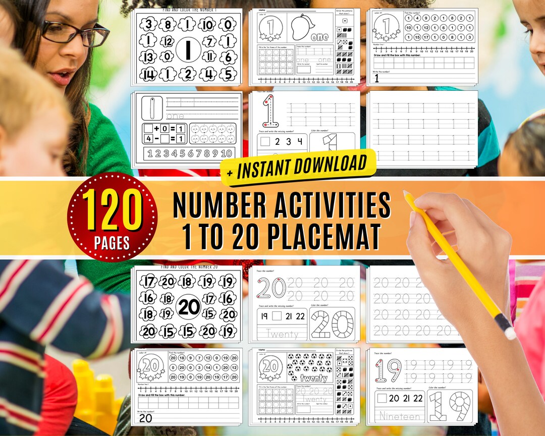 Number Activities for Kids Placemat Recognition Number Sense Math ...