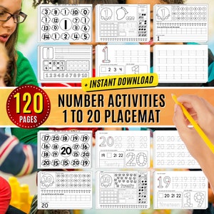Number Activities for Kids Placemat Recognition Number Sense Math ...