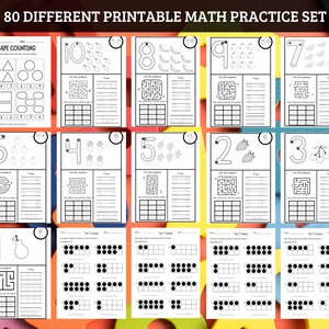 Kindergarten Number Worksheets Preschool Math Game Printables, Practice ...