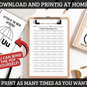 Letter U Worksheets Preschool Letters of Week Pre-k Activity Tracing ...