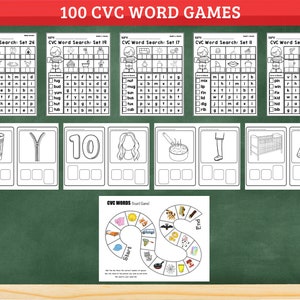 Cvc Words for Kindergarten Worksheets Games Word Search Printable CVC ...