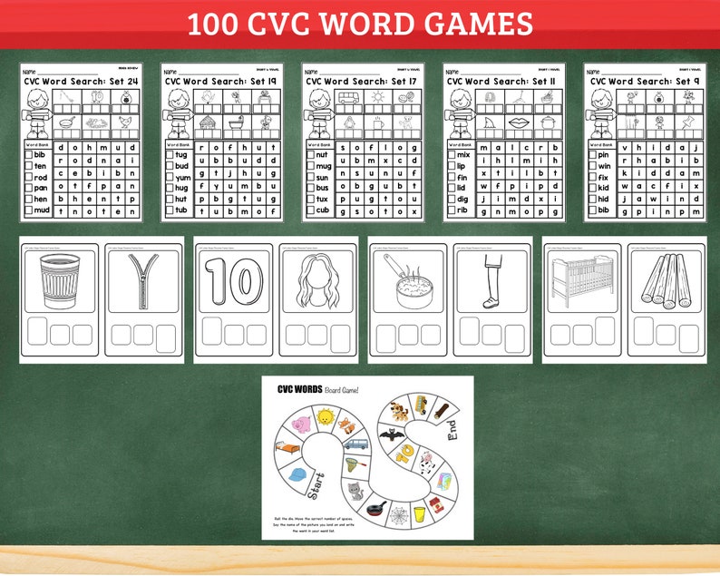 Cvc Words for Kindergarten Worksheets Games Word Search Printable CVC ...