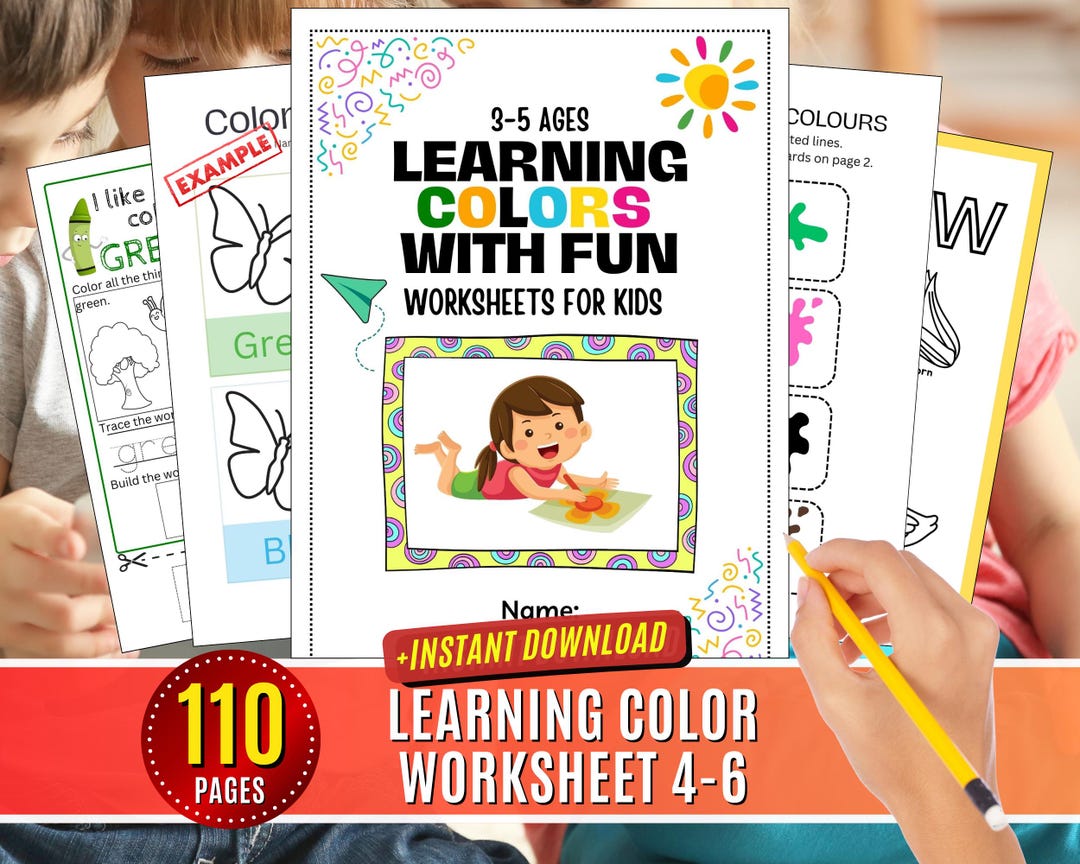 Learn Color Worksheets Colours Teaching for Kids Printable Coloring ...