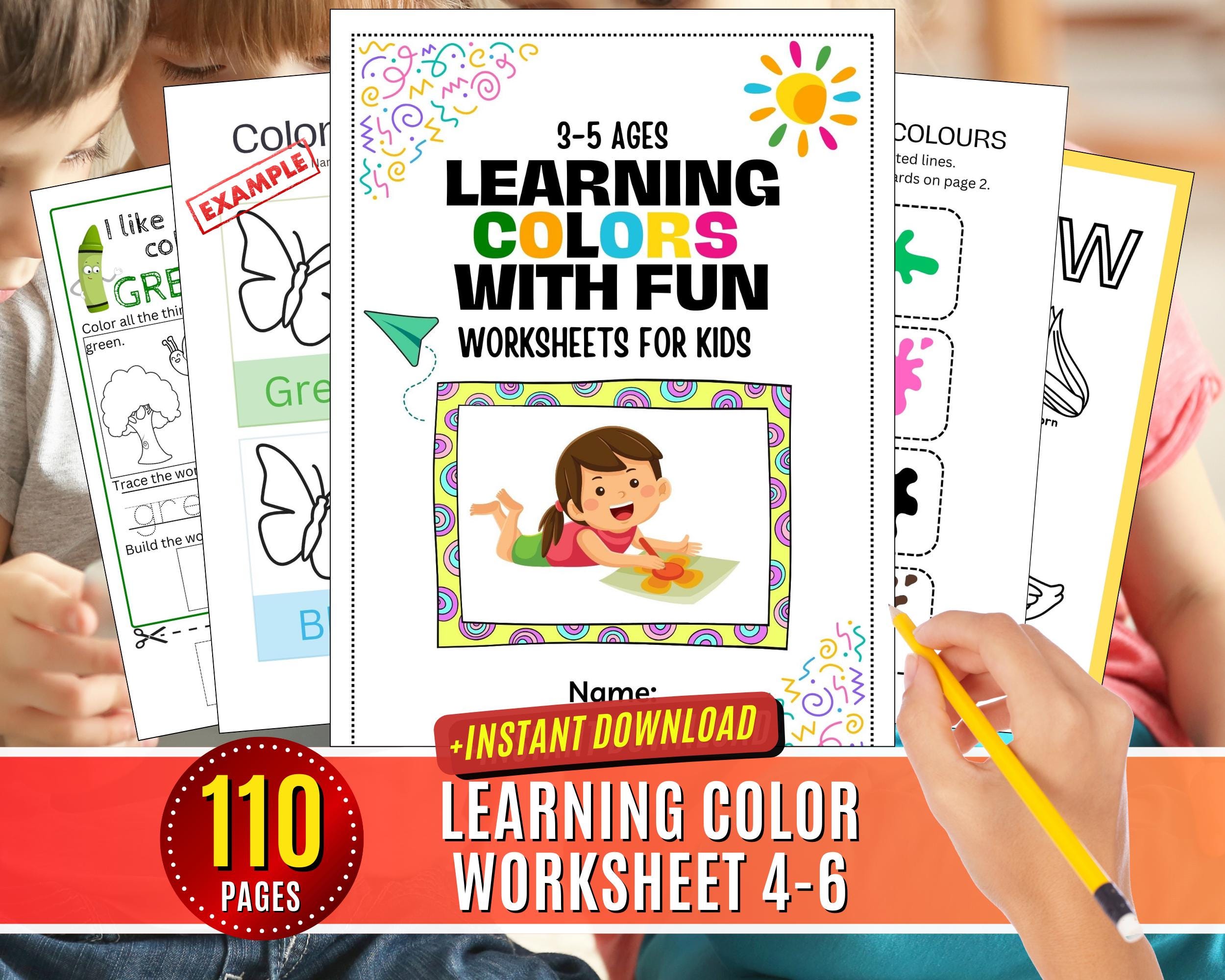 Learning Colors Worksheets Shapes and Colours Teaching for Kids ...
