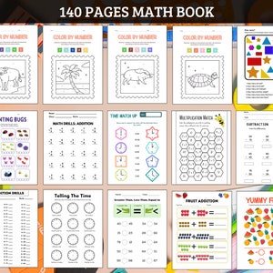 Kindergarten Math Worksheets Practice Basic Book for Kids Printable ...