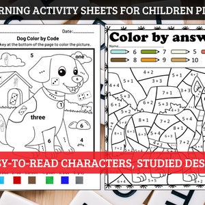 Color by Number Game Printable Activities for Kids Pdf Worksheet ...