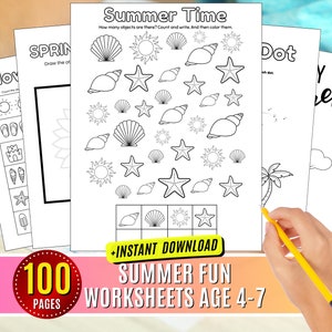 Summer Worksheets for Kids Printable Activities, Coloring Summertime ...