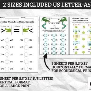 Greater Than Less Than Alligator Equal to Worksheets Comparing Numbers ...