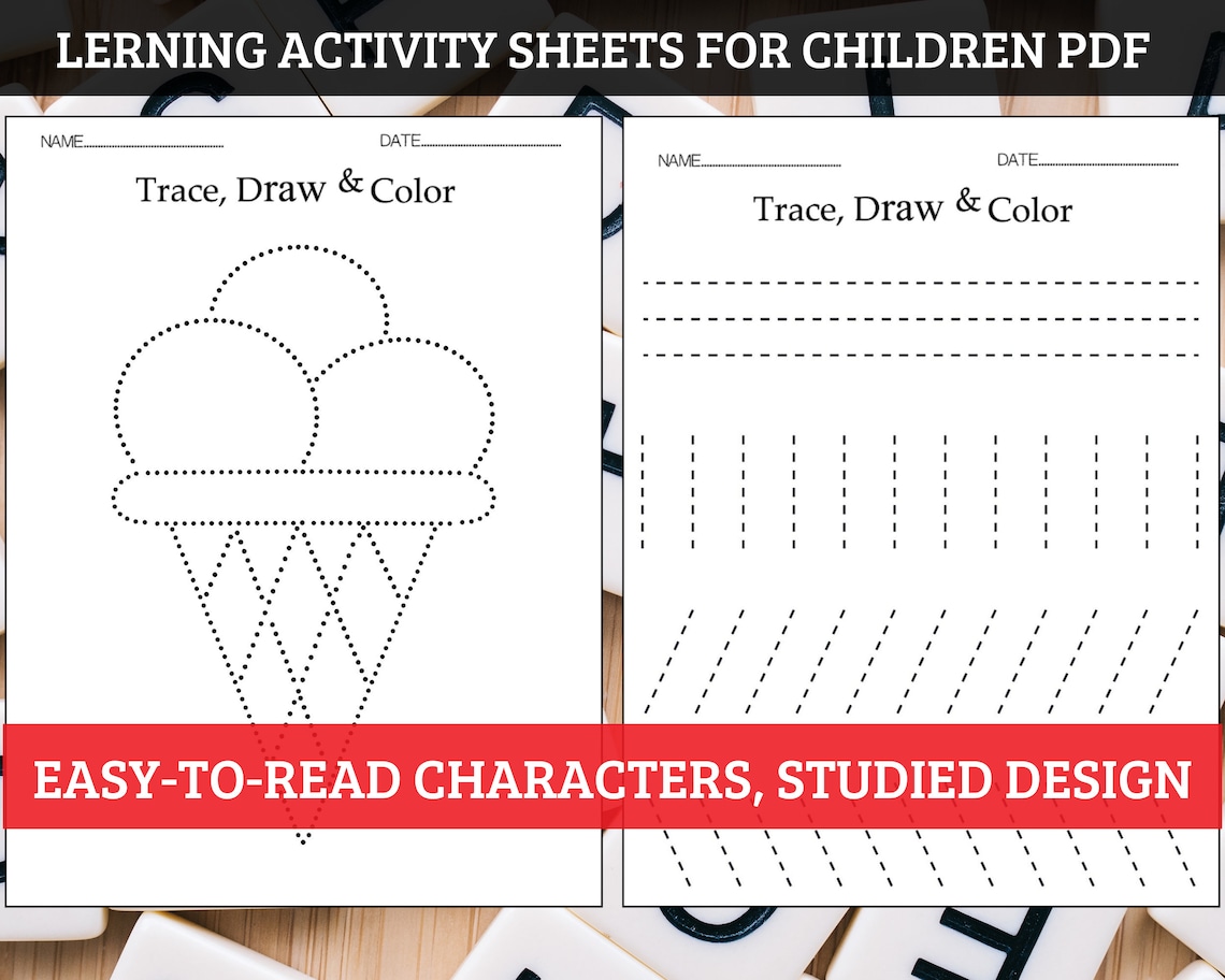 Tracing Worksheets for Kids Printable Pen Control Trace and Color Book ...