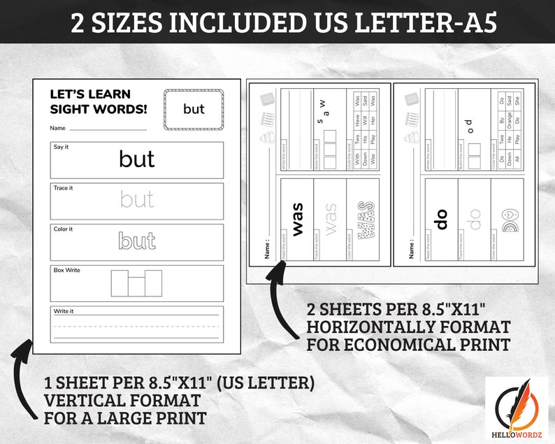 100 Sight Words Practice Preschool Worksheets High Frequency Fry Sight ...