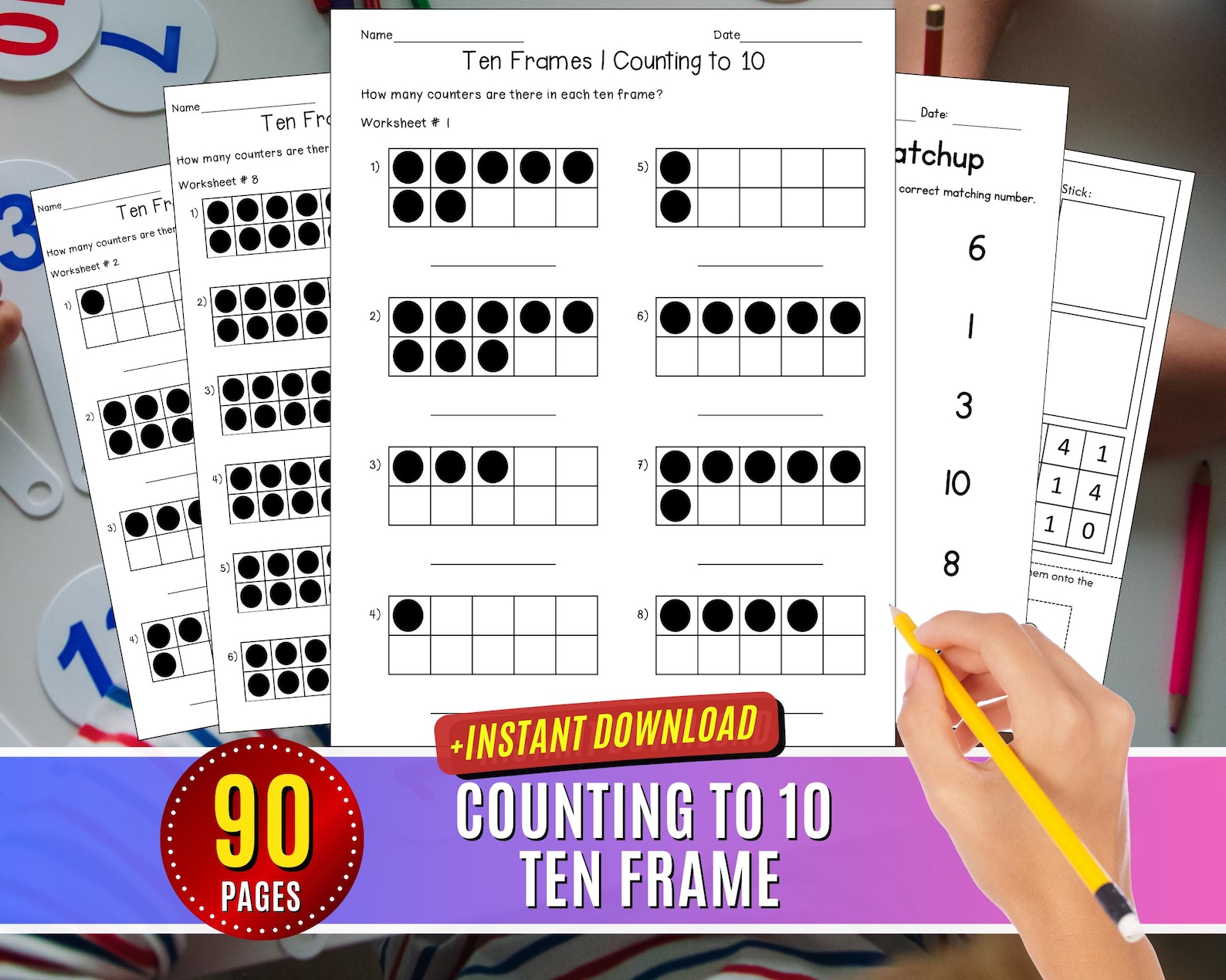 Counting to Ten Frame Printable Worksheet Counting to 20 Learning ...