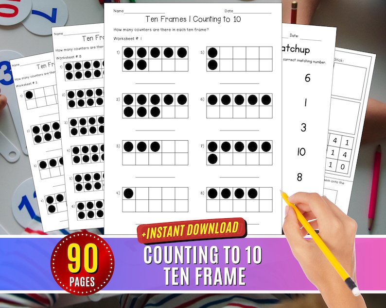 Counting to Ten Frame Printable Worksheet Counting to 20 Learning ...