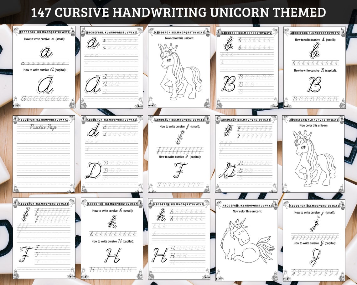 Cursive Handwriting Worksheets Practice Workbook for Kids Letter ...
